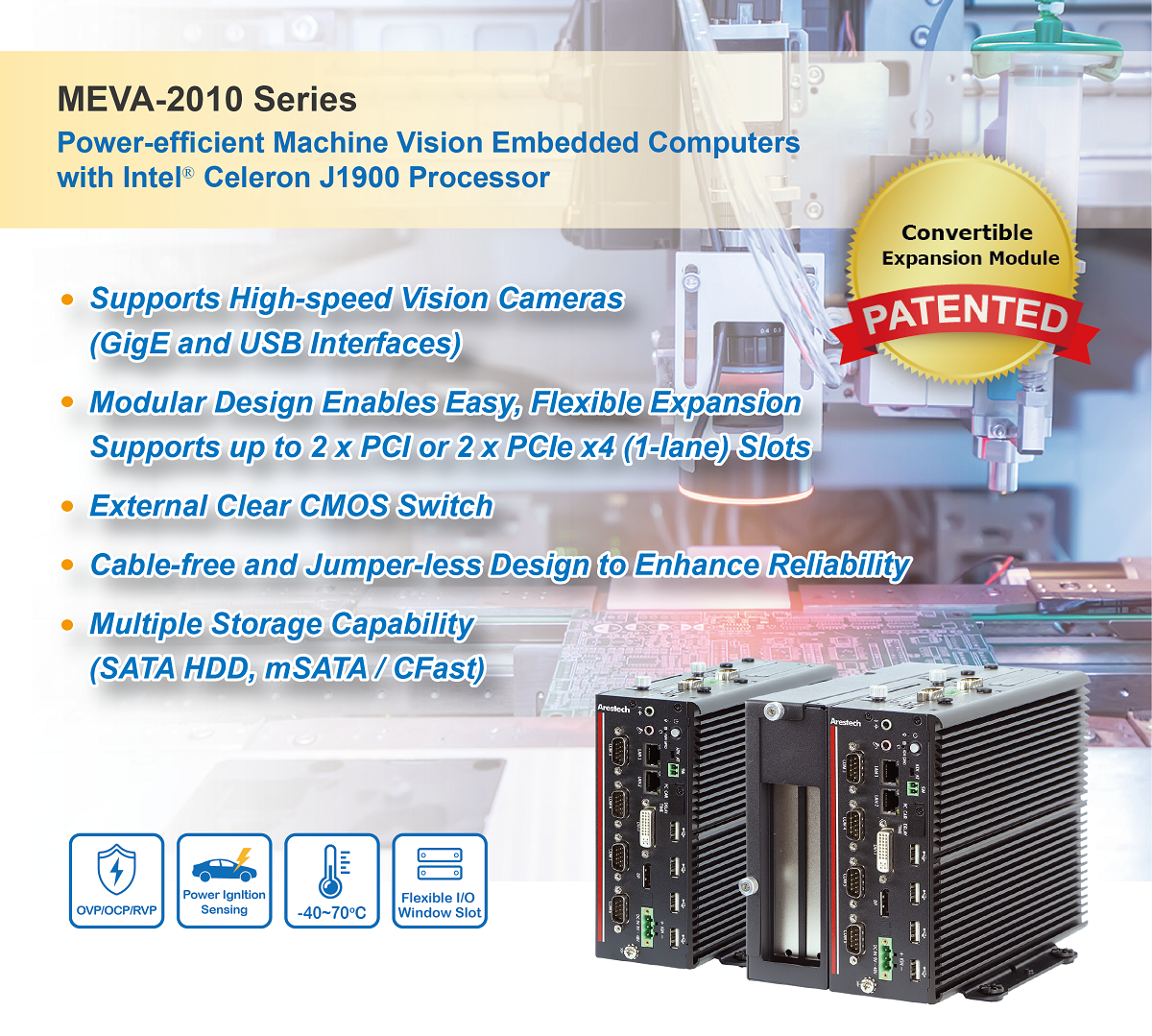 MEVA-2010 Series, Power-efficient Machine Vision Embedded Computers with Intel® Celeron® J1900 ...