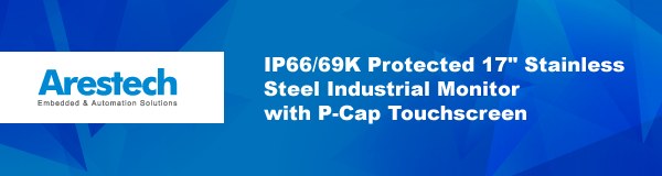 IP66/69K Protected 17" Stainless Steel Industrial Monitor with P-Cap ...